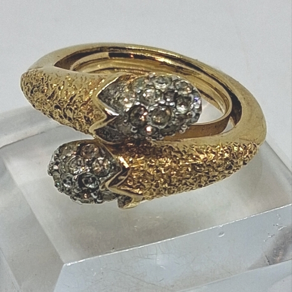 Trifari | Jewelry | Vintage Crown Trifari Snake Rhinestones Gold Tone ...